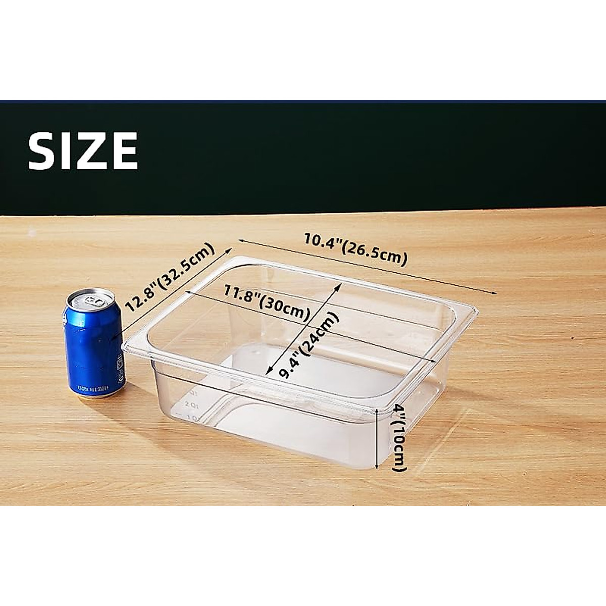 3 Pack Plastic Food Pans with Lids, 1/2 Size 4'' Deep,Polycarbonate, Clear，Food Pan Polycarbonate Square Food Storage Containers with Lids for Kitchen Restaurant Food Prep (3-1/2) (3-1/2)