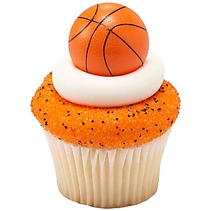 Basketball Cupcake Rings - 24 ct