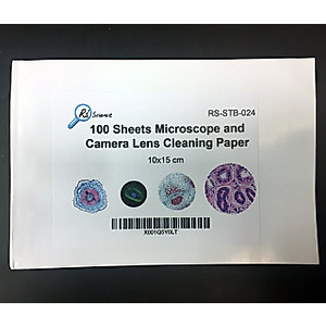 Rs' Science 300 Sheets Ultrasoft Microscope and Camera Lens Cleaning Paper - 3-Pack of 100-sheet booklets