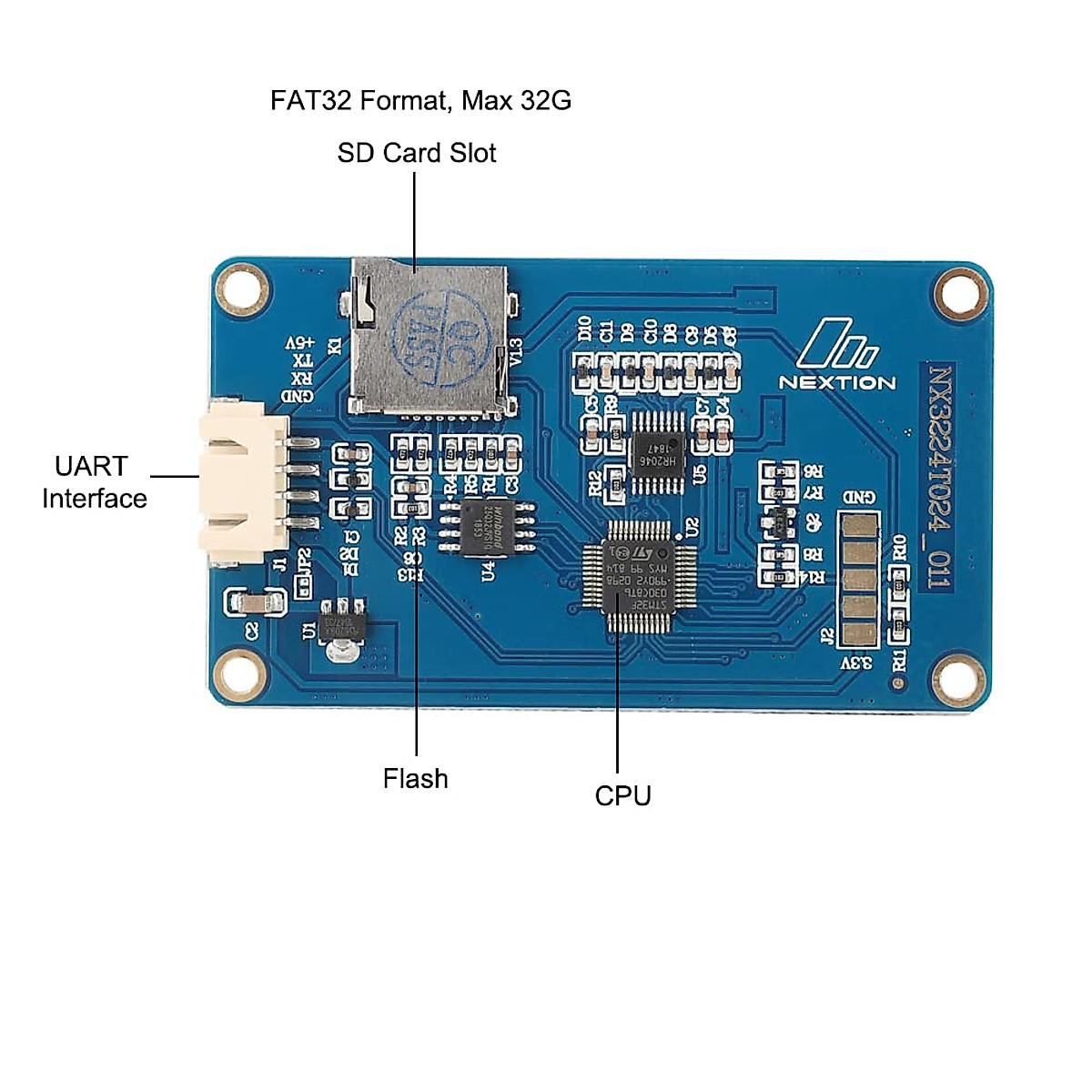 Ferwooh Nextion Basic Display 2.4'' NX2432T024 2.4inch TFT Resistive Touch Screen Panel 320X240 UART HMI Intelligent LCD Display Module