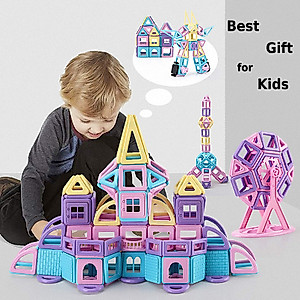 ASOK Magnetic Blocks Magnetic Tiles 133pcs 3D Castle Educational Learning and Development Toys for 3 4 5 6 7 8 9 Years Old Boys Girls Kids 133pcs