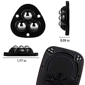 4 PCS Small Appliance Casters Wheels Sticky Swivel Pulleys Mini Self Adhesive Universal Wheel 360 Degree Rotation Storage Box Furniture Bins Bottom Trash Can Kitchen Appliances Caster (Black)