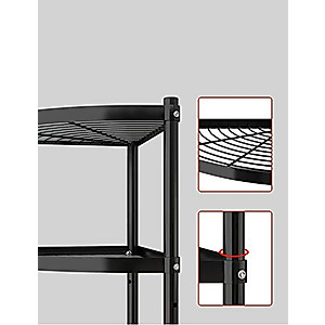 ZIGAMA 5-Tier Kitchen Pot Rack, Multi-layer Corner Shelf Stand Metal Shelves for Kitchen