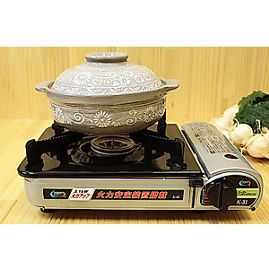 Yukimashima Deep Earthenware Pot, No. 6, For 1 Person (Approx. 7.5 inches (19 cm))