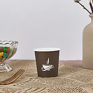 LITOPAK 500 Pack 4 oz Paper Cups, Brown Disposable Hot Coffee Cups for Party, Picnic, Travel, and Events