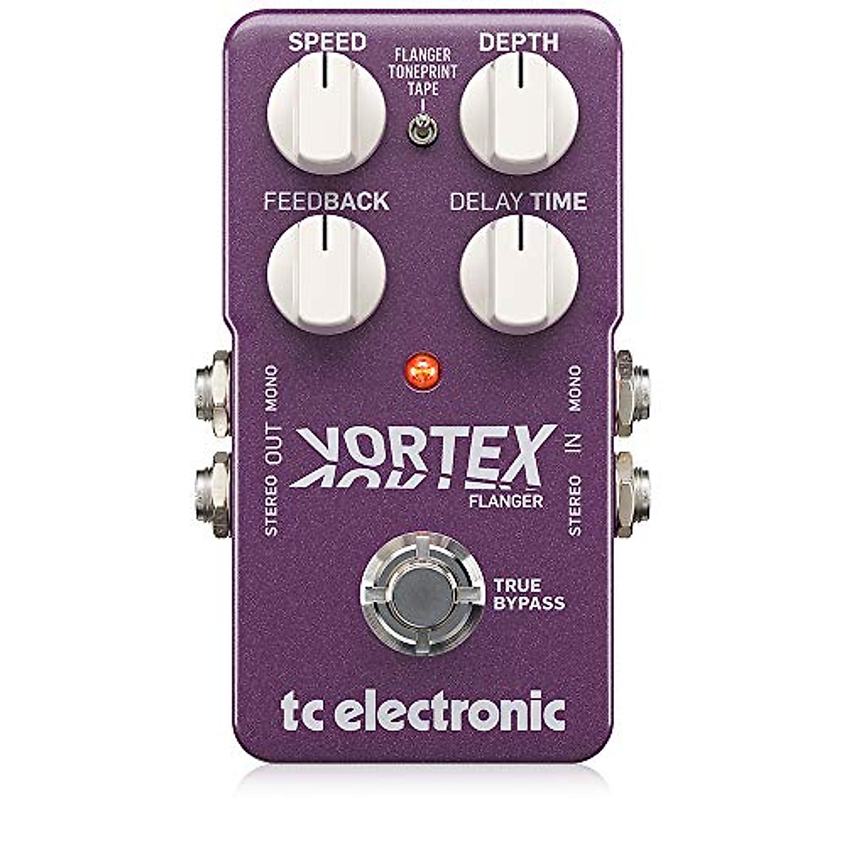 TC Electronic VORTEX FLANGER Outstanding TonePrint-Enabled Flanger Pedal with 2 Built-In Flanger Modes, Deep Control and Stereo I/O