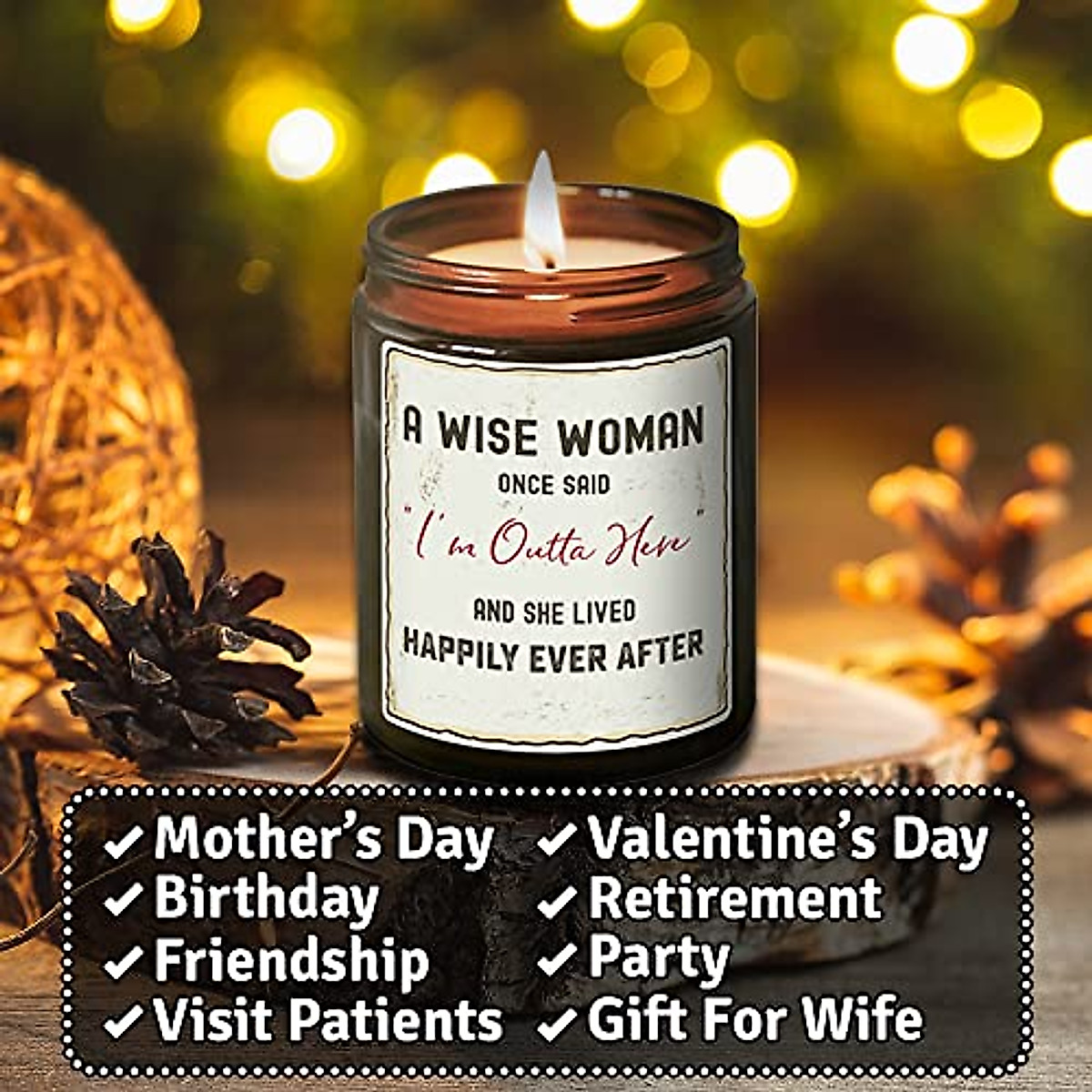 Retirement Gifts for Women Coworker Leaving Gifts for Women, Farewell, Happy Retirement, Going Away Gifts, Goodbye Gifts for Coworkers, Colleagues, Lavender Scented, 7oz Soy Wax Candles