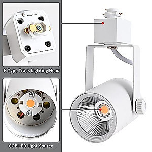 KsDhewi 12 Pack LED Track Lighting Heads Compatible with Single Circuit H Type Rail Ceiling Spotlight for Accent Task Wall Art Exhibition Lighting 7W 3000K Warm White 24D White