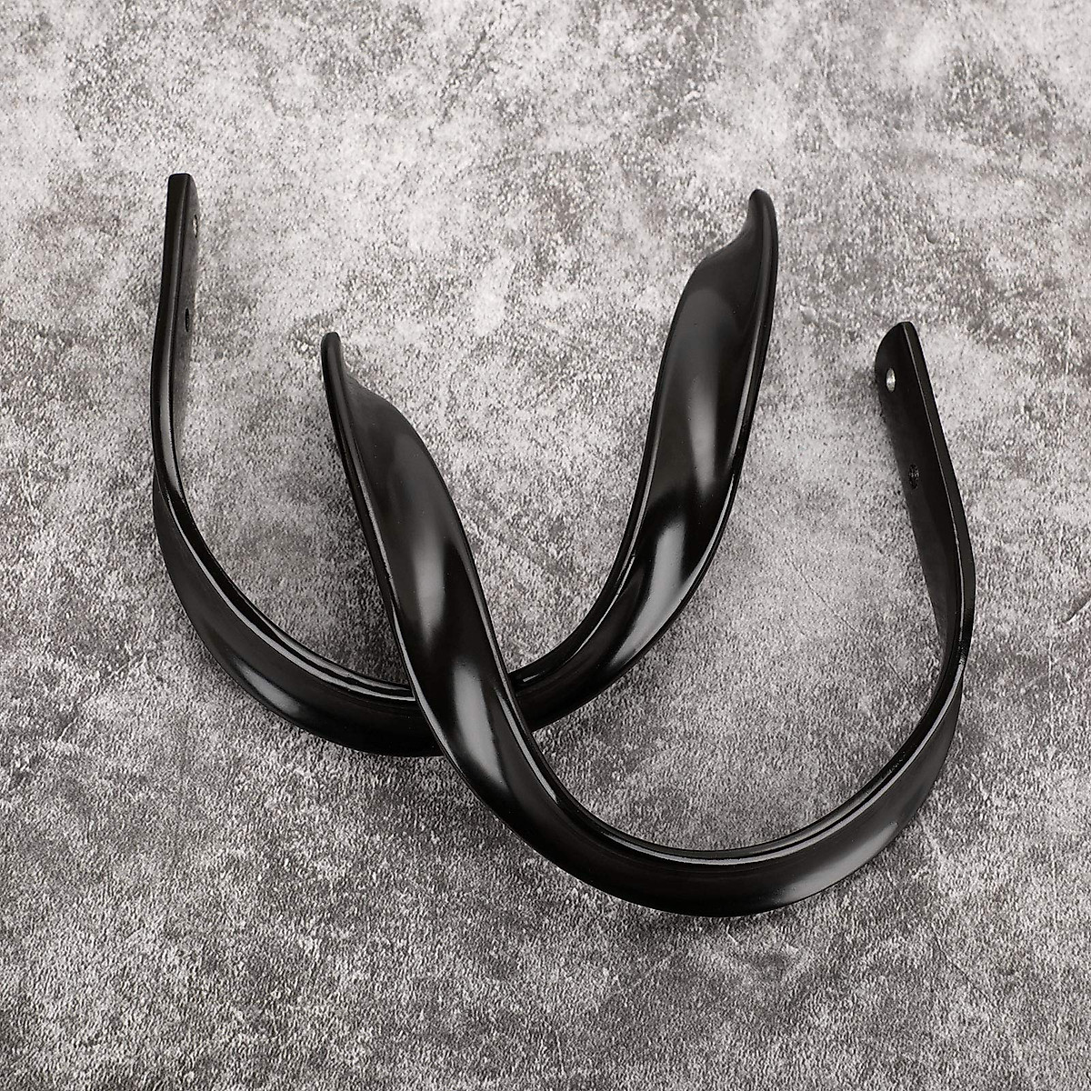 Sumnacon 2 Pcs Aluminum Alloy Curtain Holdbacks - Decorative Wall Mounted Drapery Tiebacks with Screws, Heavy Duty Window Treatment Holdbacks for Home Decor, Black