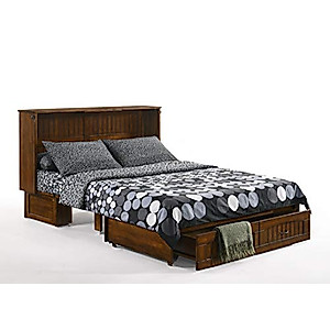 IQ FURNITURE Alpine Queen Murphy Cabinet Bed, Heritage Brown