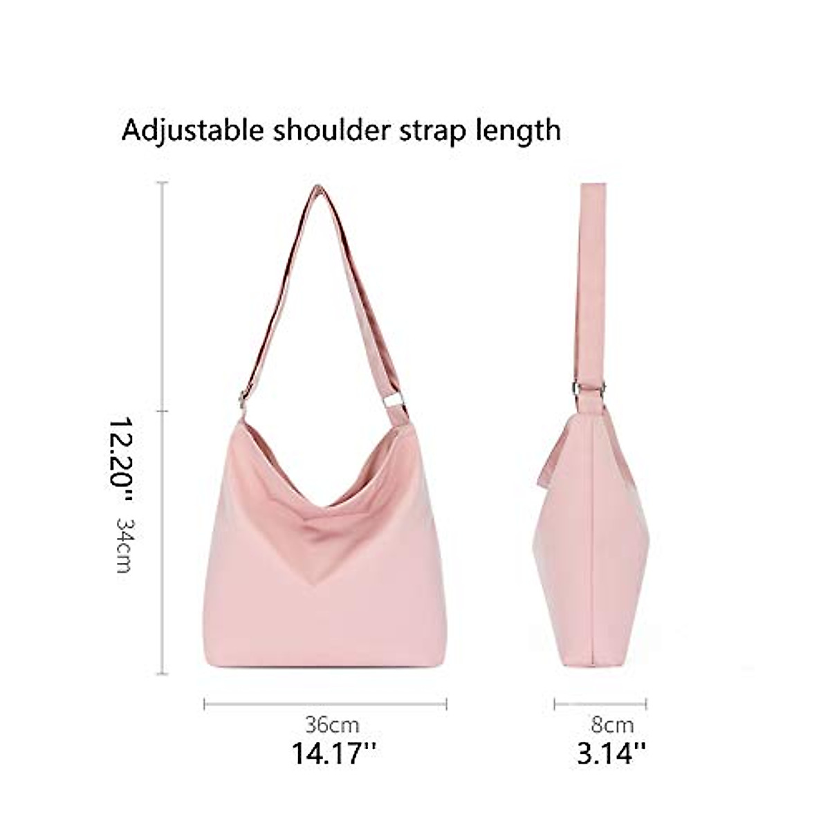 Mfeo Women's Retro Large Size Nylon Shoulder Bag Crossbody Handbag Casual Tote (Black)