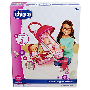 Chicco 63956 Double Jogger Stroller for Baby Dolls, Small, Pink