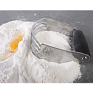 Pastry Cutter, Stainless Steel Dough Blender, Heavy Duty Pastry Blender and Dough Cutter with Blades for Butter, Pie Crust and Cake