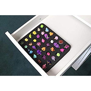 Polar Whale Toy Figurine Character Drawer Organizer Washable for Home Bedroom Playroom Compatible with Shopkins Hatchimals Colleggtibles 7.1 x 8.6 x 1 Inches Black Foam 36 Compartments