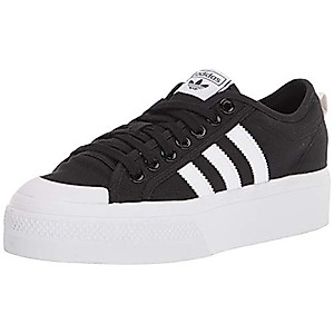 adidas Originals Women's Nizza Platform, Black/White/White, 9