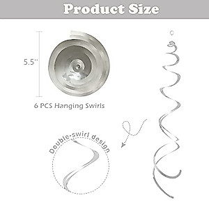 Concico Birthday decorations - Silver Happy Birthday Photo banner and Hanging Swirls of Birthday party decor(Silver)