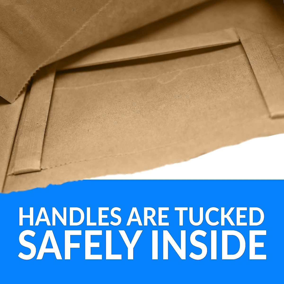 Reli. Kraft Paper Bags w/Handles (100 Pcs, Bulk) (Large 10"x6.75"x12") Brown Paper To Go/Take Out/Restaurant/Bags with Handles, Shopping Bags, Retail, Gifts | 25% larger than 10"x5"x13"