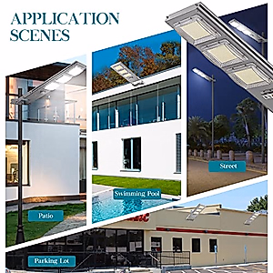 Lovus 800W Commercial Solar Street Light, Outdoor Solar Flood Light Dusk to Dawn with Remote Control and Motion Sensor for Parking Lot, Highway, Garage, Wall or Pole Mount, ST150-038