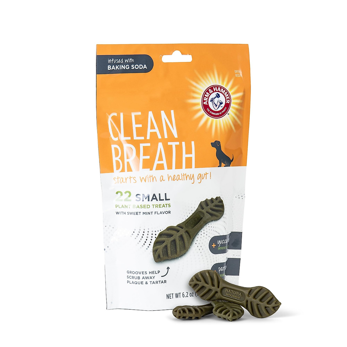 Arm & Hammer for Pets Clean Breath from The Inside Dental Treats for Dogs, Size Small | Mint Flavor Fresh Breath Treats with Parsley, Clove and Yucca