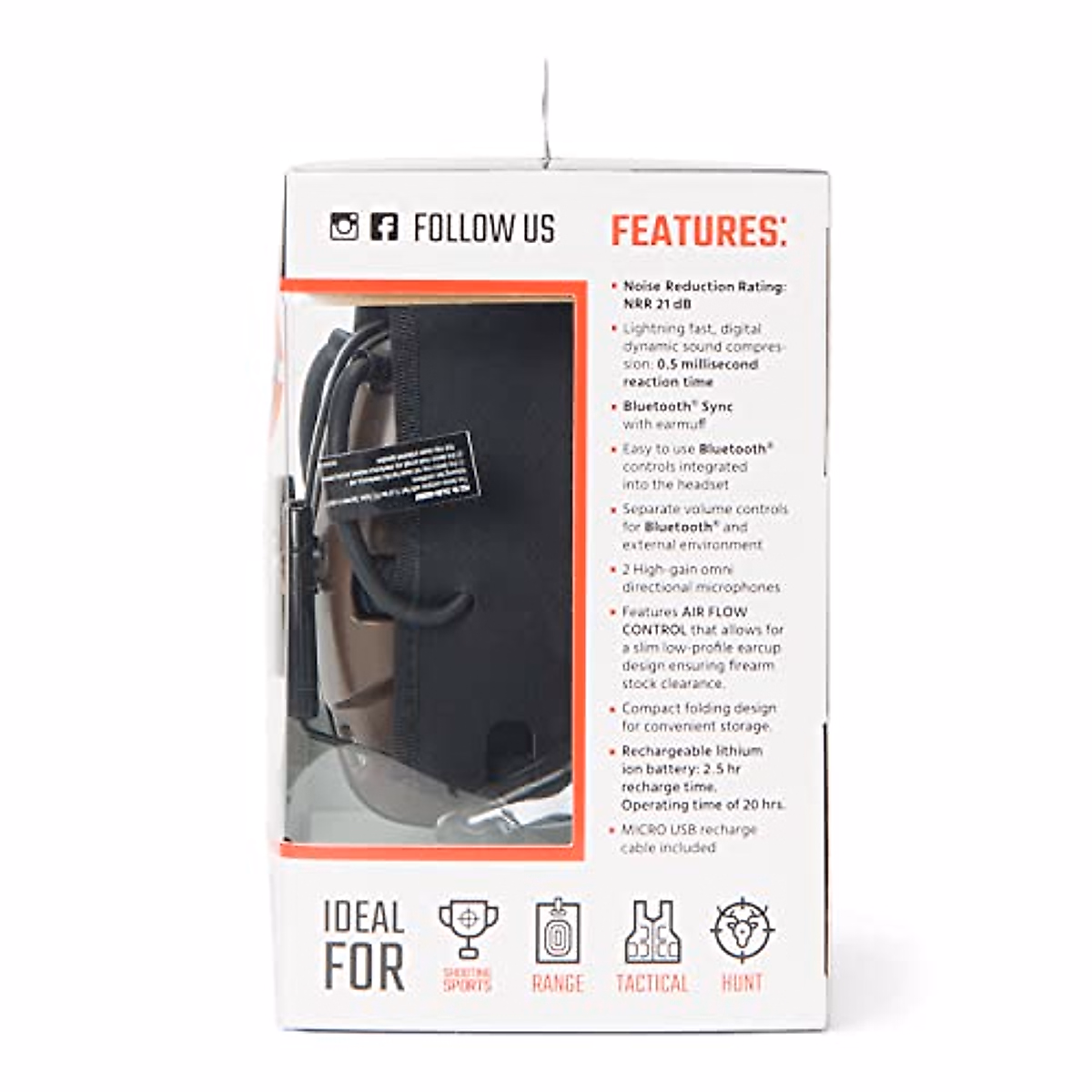 Howard Leight Honeywell Ademco Howard Leight Impact Sport with Bluetooth, Flat Dark Earth (R-02549)