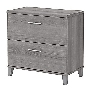 Bush Furniture Somerset 2 Drawer Lateral File Cabinet in Platinum Gray