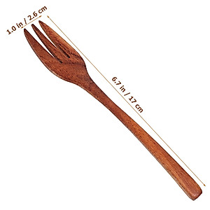 Salad Fork Wooden Cooking Fork: Cooking Salad Pasta Grill Tasting Fork Wood Kitchen Utensils for Mixing Cooking