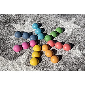 TickiT Rainbow Wooden Semispheres - Set of 21 - Loose Parts Wooden Toy for Babies and Toddlers 10m+ - Inspire Curiosity and Open-Ended Play