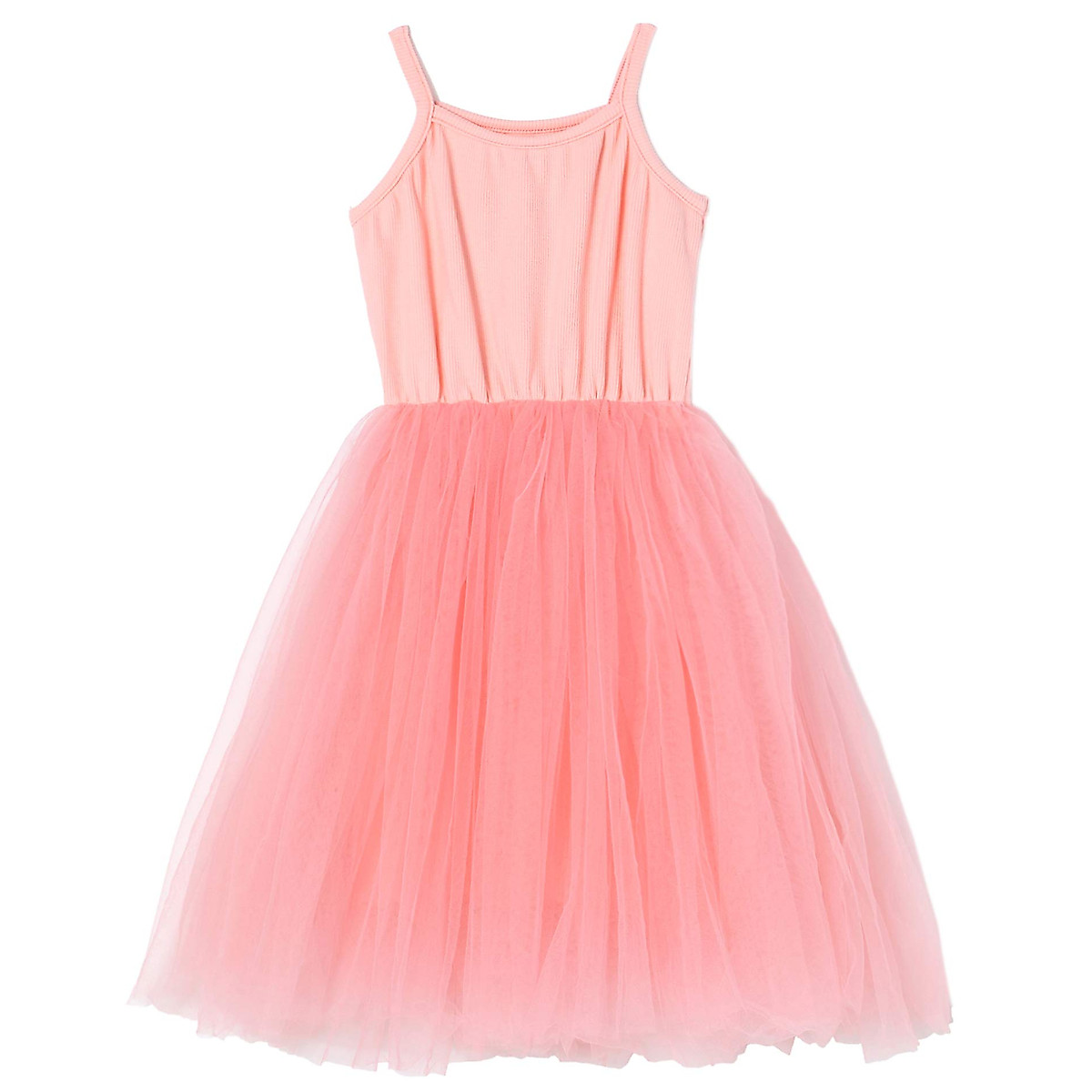 Niyage Baby Girls Spaghetti Strap Dress Princess Toddler Sleeveless Soft Tulle Tutu Sundress Pink 130