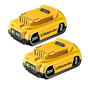 2Pack DCB201 3.0Ah 20V Battery Replacement for Dewalt 20V MAX Battery Compatible with Dewalt Battery DCB200 DCB204 DCB206 DCB201 DCB203 20V Cordless Tools