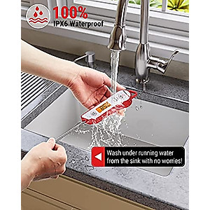 ThermoPro TP15 Waterproof Instant Read Food Thermometer, Digital Meat Thermometer for Cooking and Grilling, Backlight Kitchen Thermometer, BBQ Smoker Cooking Thermometer with Probe Calibration