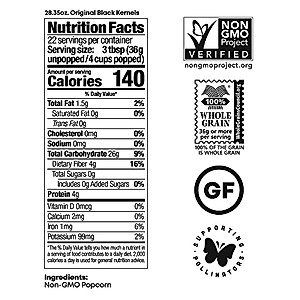 Black Jewell Gourmet Specialty Popcorn Kernels, Original Black (Pack of 1, 28.35 oz)