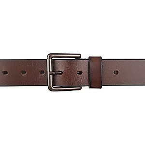 Dockers Men's Casual Leather Belt - 100% Soft Top Grain Genuine Leather Strap with Classic Prong Buckle,Brown,34