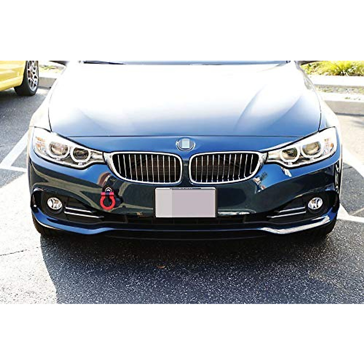 iJDMTOY Red Track Racing Style Tow Hook Ring Compatible With BMW 1 2 3 4 5 X1 X3 X4 X5 X6 Series, Compatible With MINI Cooper F54 F55 R60 R61, Made of Lightweight Aluminum