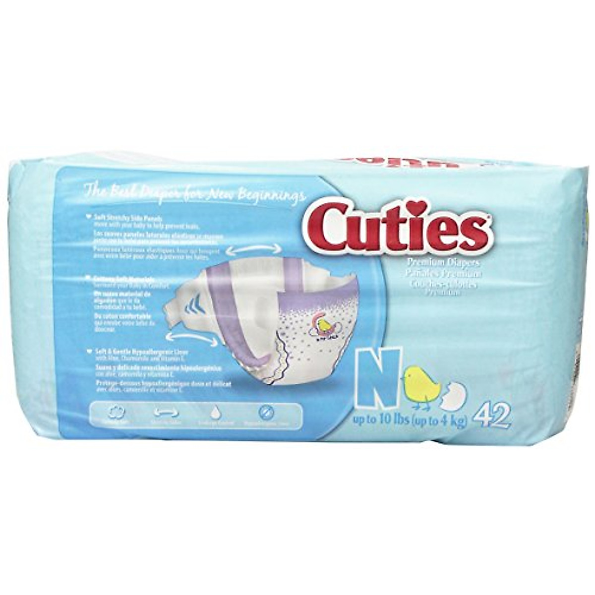 Cuties Baby Diapers, Newborn, 42 Count