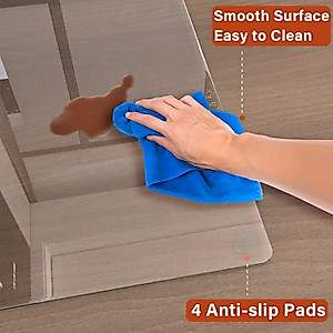 CONGUILIAO Glass Chair Mat, 36" x 46" Tempered Glass Office Chair Mat for Carpeted or Hardwood Floors, Computer Chair Mat Floor Protector Mat, Effortless Rolling, Easy to Clean (Transparent)