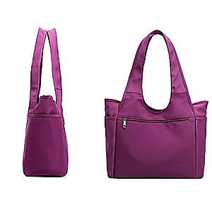 Lavogel Multi Pocket Tote Shoulder Bag Multi-function Nylon Shoulder Handbag Travel Purse Bags For Women (01-Black)