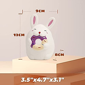 Anboor 4.7 Inches Rabbit Squishies Kawaii Soft Slow Rising Cute Scented Animal Squishys Stress Relief Kids Toys Decorative Props Easter Basket Stuffers