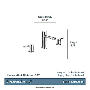 Moen Align Chrome Two-Handle High-Arc Widespread Bathroom Faucet, Valve Sold Separately, T6193