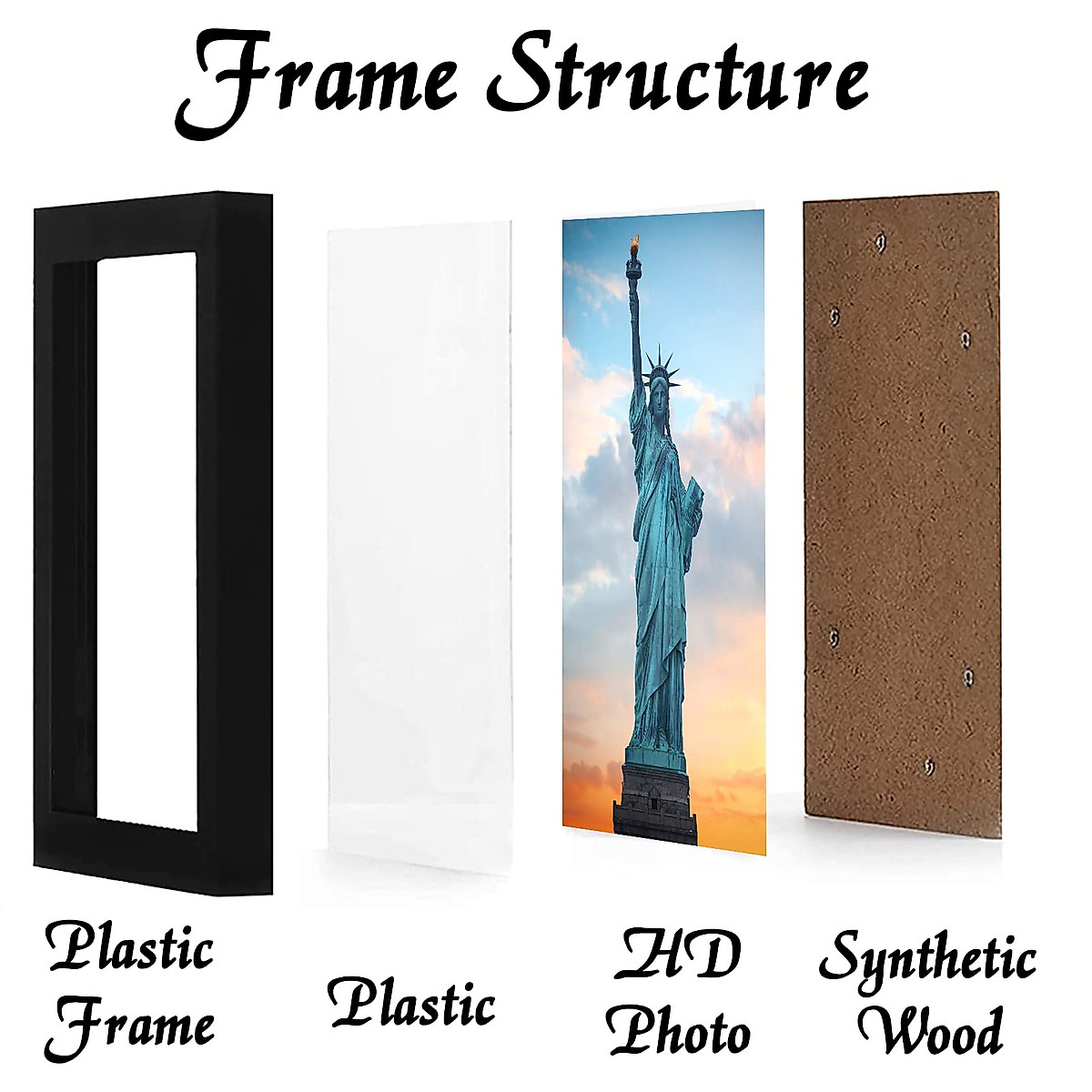 OMAIGAR 11x17 Picture Frame for 11by17 Poster Photo Canvas Certificate Black High Transparent Poster Frame Wall Desktop Horizontal Vertical 11 x 17