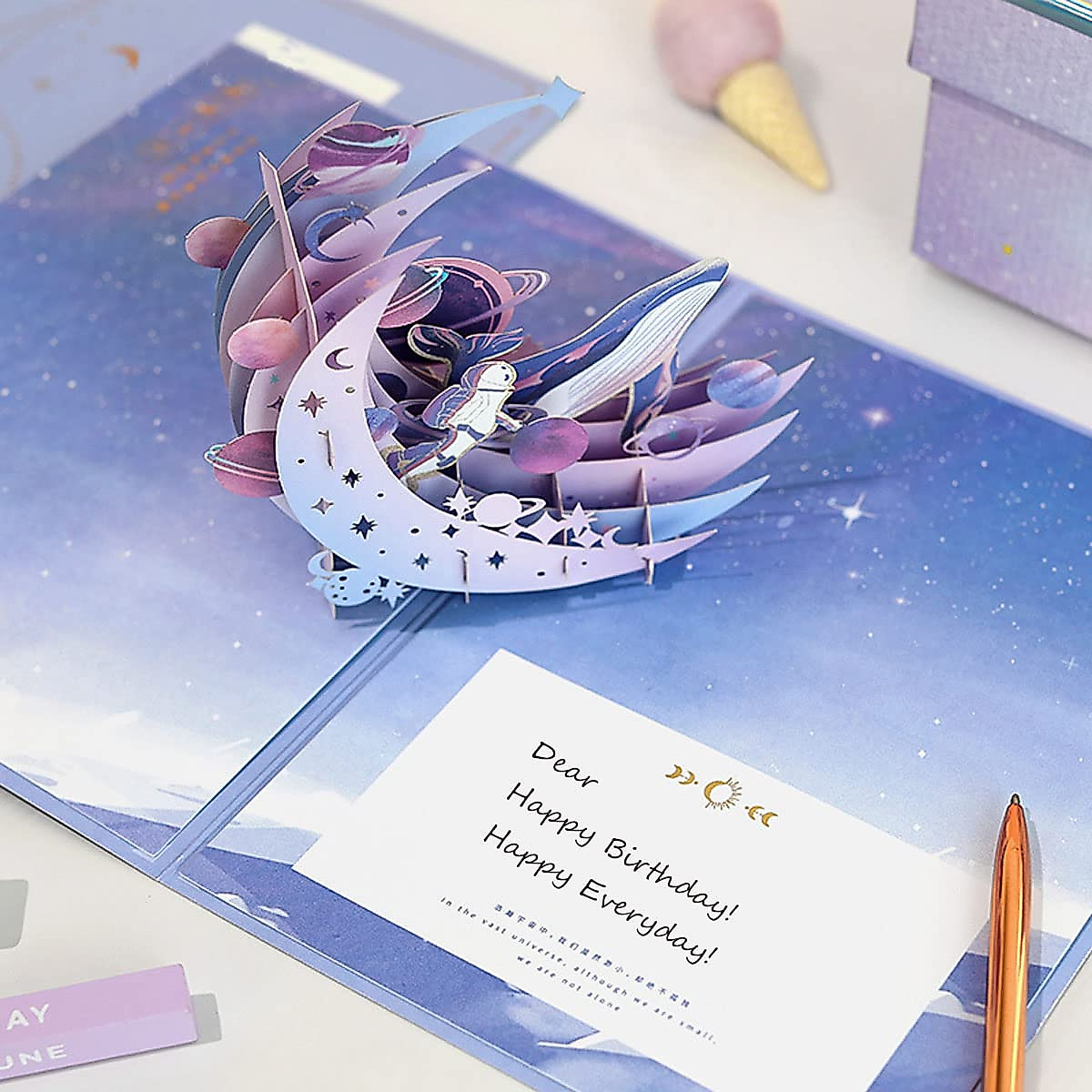 Ronghui 3D Pop up Birthday Cards,Greeting Cards,Creative Birthday Greeting Cards for Men and Women,Best Gift Cards,Thank You Cards for Friends, Women, Wife