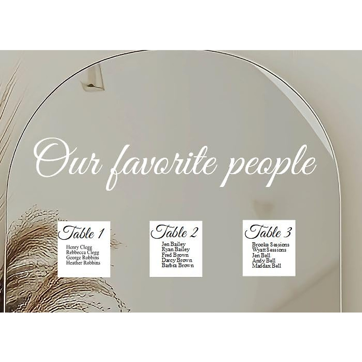 Wedding Seating Chart Decal Wedding Sign Decor DIY Wedding Decals Seating Chart Mirror Decal Wedding Vinyl Our Favorite People Sticker Vinyl Decal