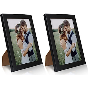 2 Pack 5x7 Picture Frame, Black Picture Frame for Wall and Tabletop Display, Resistant Plastic Photo Picture Frame with Clear Plexiglass for Vertical or Horizontal Display