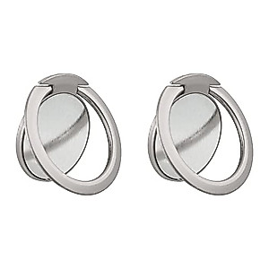uxcell Phone Ring Holders, Ultra-Thin Cellphone Stand 360 Rotation Grip, for Magnetic Car Mounts, Silver Tone 2Pcs
