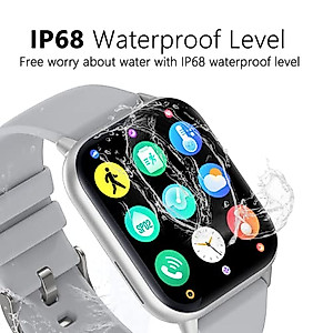 Smart Watch (Answer/Make Call),1.9"Smartwatch Fitness Tracker for Android and iOS Phones with Heart Rate Sleep Tracking, Multi Sport Modes, Blood Oxygen,Ai Voice Control,Fitness Watch for Women Men