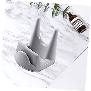 DOITOOL 1pc Pan Lid Cover Plastic Lid Rest Kitchen Tool Rests Cooking Tool Organizer Spatula Rack Pan Pot Cover Shelf Plastic Cap Tool Holder Bracket Dark Grey Lid Rest Stand Holder