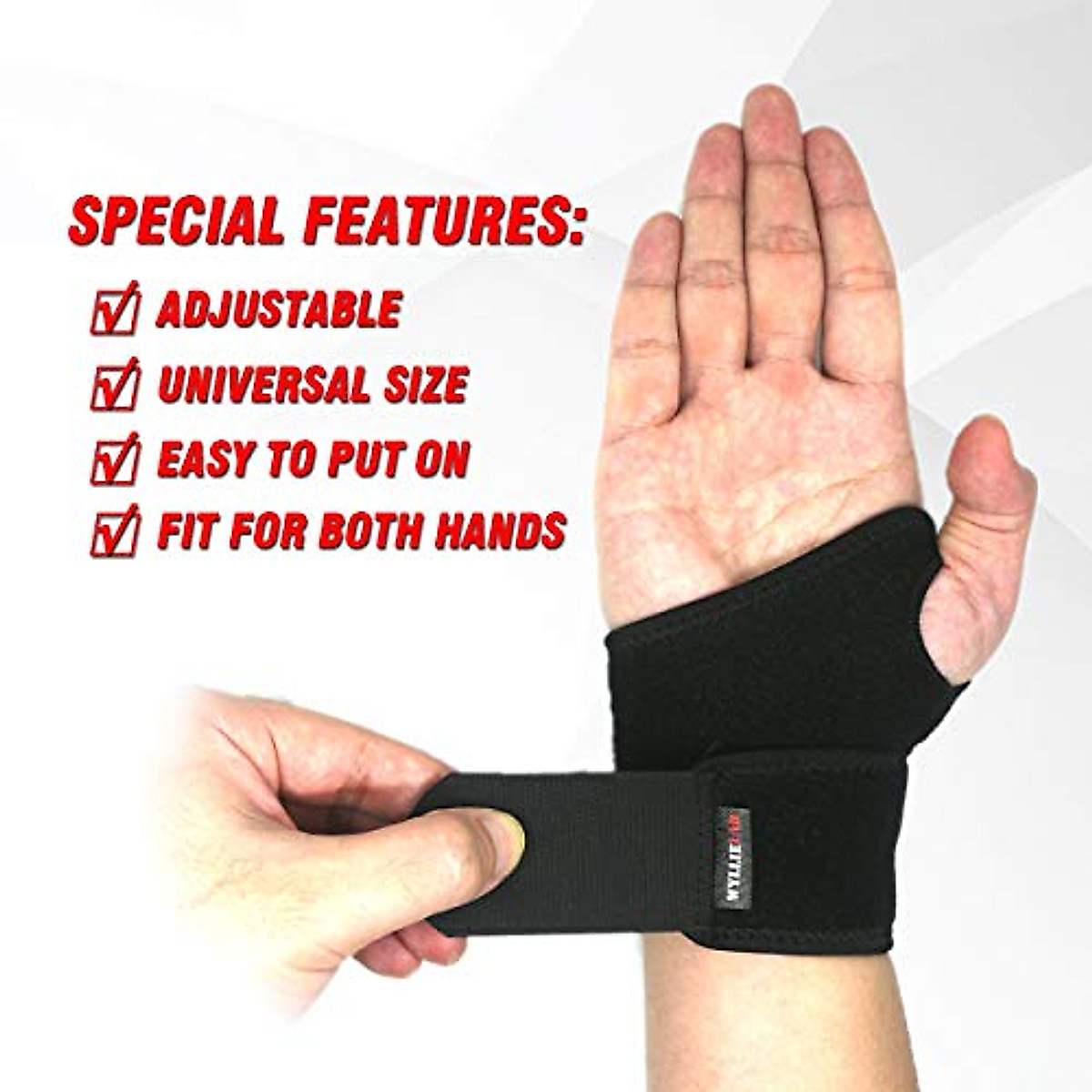 Wrist Brace for Carpal Tunnel, Comfortable and Adjustable Wrist Support Brace for Arthritis and Tendinitis, Wrist Compression Wrap for Pain Relief, Fit for Both Left Hand and Right Hand – Single
