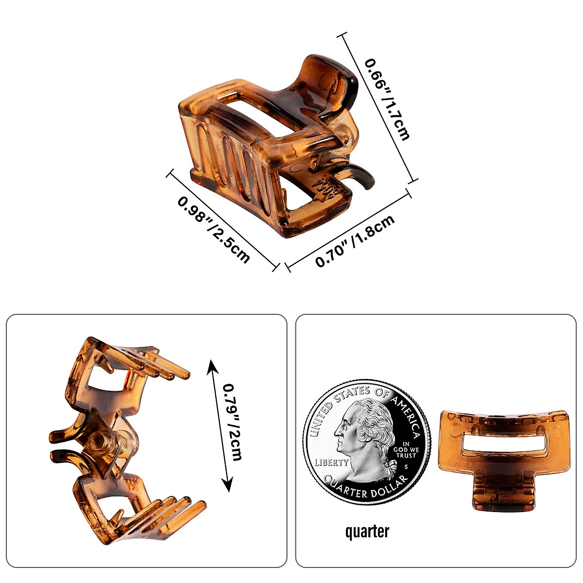 YOHAMA 21 pcs Small Hair Clips Retangle 1 in Tiny Claw Clips Mini Jaw Clips Strong Grip for Women and Girls Fixed Bangs Make Up, Children Hair Accessories Design Hairstyles.