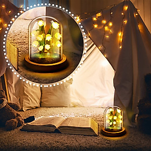 Hortsun Lily of The Valley Flower Gifts for Women Glass Lily of The Valley Flower Decor Lamp for Women Birthday Anniversary Valentine‘s Day Mother's Day Thanksgiving Christmas