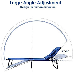 ReunionG Folding Bench Chair with A Hole for Face Down, Adjustable Chaise Lounge Chair with 4-Level Reclining Positions and Removable Pillows, Outdoor Recliner Chair for Beach, Pool, Lawn and Patio