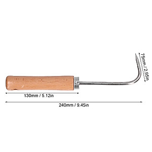 2Pcs 240mm/ 9.45in Single Claw Bonsai Root Hook, Stainless Steel Gardening Digging Tools with Wooden Handle for Weeding Planting Flowers
